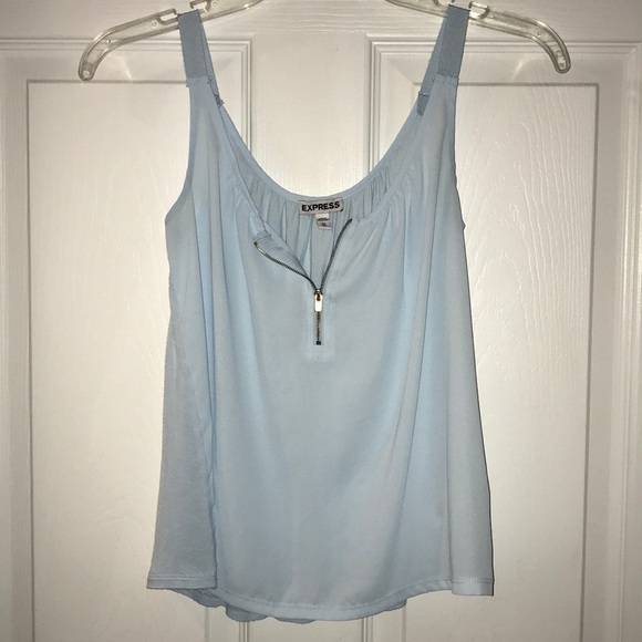 Express | Tops | Express Light Blue Tank With Zipper | Poshmark